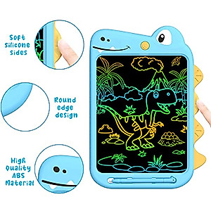 Licootty 10 Inch Colorful LCD Writing Tablet Doodle Board for Kids Girls Boys Baby Toddler Toys Educational Drawing Tablet Doodle Board Dinosaur Toys for Boys 3 4 5 6 7 8 Years Old Gifts (Dinosaur)