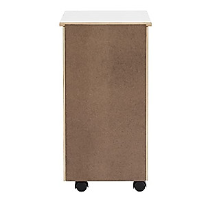 Linon Home Decor Products Corinne Six Drawer Storage, White Wash Rolling Cart