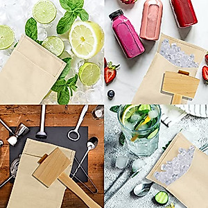 Professional Lewis Bags and Ice Mallet Set - Reusable Canvas Crushed Ice Crushing Bags with Wooden Mallet for Bartender Kit & Bar Tools Kitchen Accessory