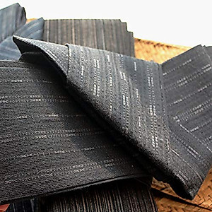 ZooBoo Japanese Kimono Obi Belt - Mens Traditional Vintage Waist Judo Wrap Waistband Pattern (Pure black)