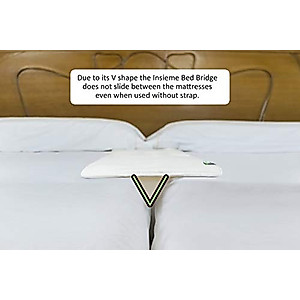 Insieme 12" Extra Wide Bed Bridge Twin to King Converter Kit – Use to Easily Combine 2 Twins to King or Plug Gap Between Split King Adjustable Mattresses. V-Shaped Wedge, Light, Thin & Strapless.