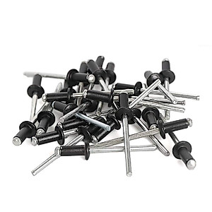 ISPINNER 100pcs 3/16" x 1" Aluminum Blind Rivets, 4.8 x 25.4mm Pop Rivets, Pack of 100 (Black)
