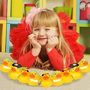 ArtCreativity 2 Inch Pirate Rubber Duckies (Pack of 12) Cute Duck Bath Tub Pool Toys, Ideal for Pirate-Themed Parties and Celebrations, Fun Decorations, Carnival Supplies, Party Favors