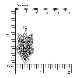 WithLoveSilver Solid 925 Sterling Silver Celtic Trinity Owl Pendant