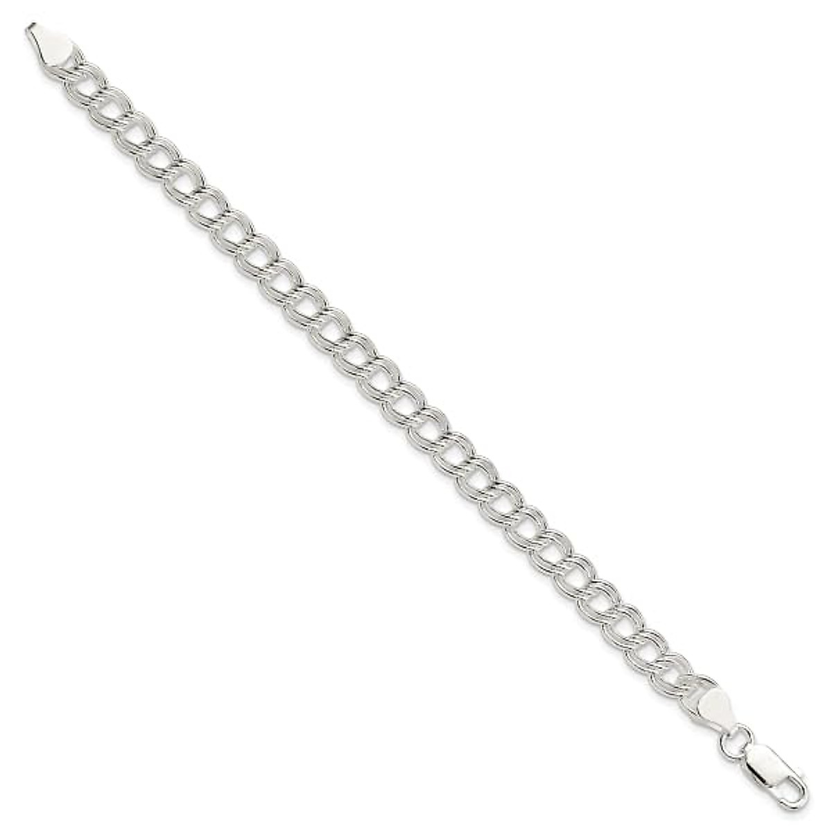 IceCarats 925 Sterling Silver 7mm Double Link Chain Charm Bracelet 7 inch