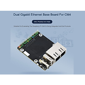 Mini Dual Gigabit Ethernet Base Board for Raspberry Pi Compute Module 4 CM4, Onboard ETH/Micro SD/USB Interfaces, Suitable for Evaluating The Raspberry Pi CM4 or Being Integrated into End Products