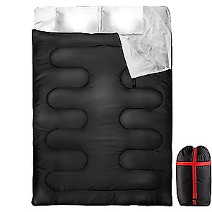 Zone Tech Convertible Queen Size Sleeping Bag with Camping Pillow Outdoor Accessories