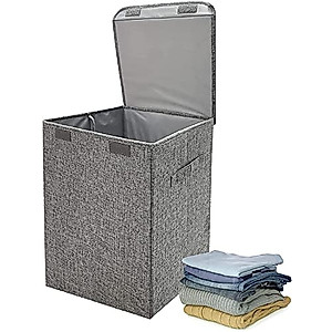 YYSG Laundry hamper,Laundry Basket with Lid, Dirty Clothes Hamper for Bathroom Bedroom,saving space laundry hamper with lid.Grey 38L