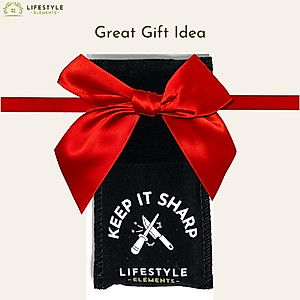 Honing Rod Knife Sharpener Bundle - Arkansas Sharpeners 4 1/2in Ceramic Rod (Pack of 2) and Super Rust Eraser Sharpening Rod Cleaner (Pack of 1) with Protective Storage Pouch by Lifestyle Elements