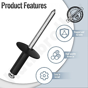 Huthbrother (70-Pack) 3/16 Steel Pop Rivet 293150104, Compatible with Ski-Doo/Sea-Doo/Can-Am 390409600 390907700