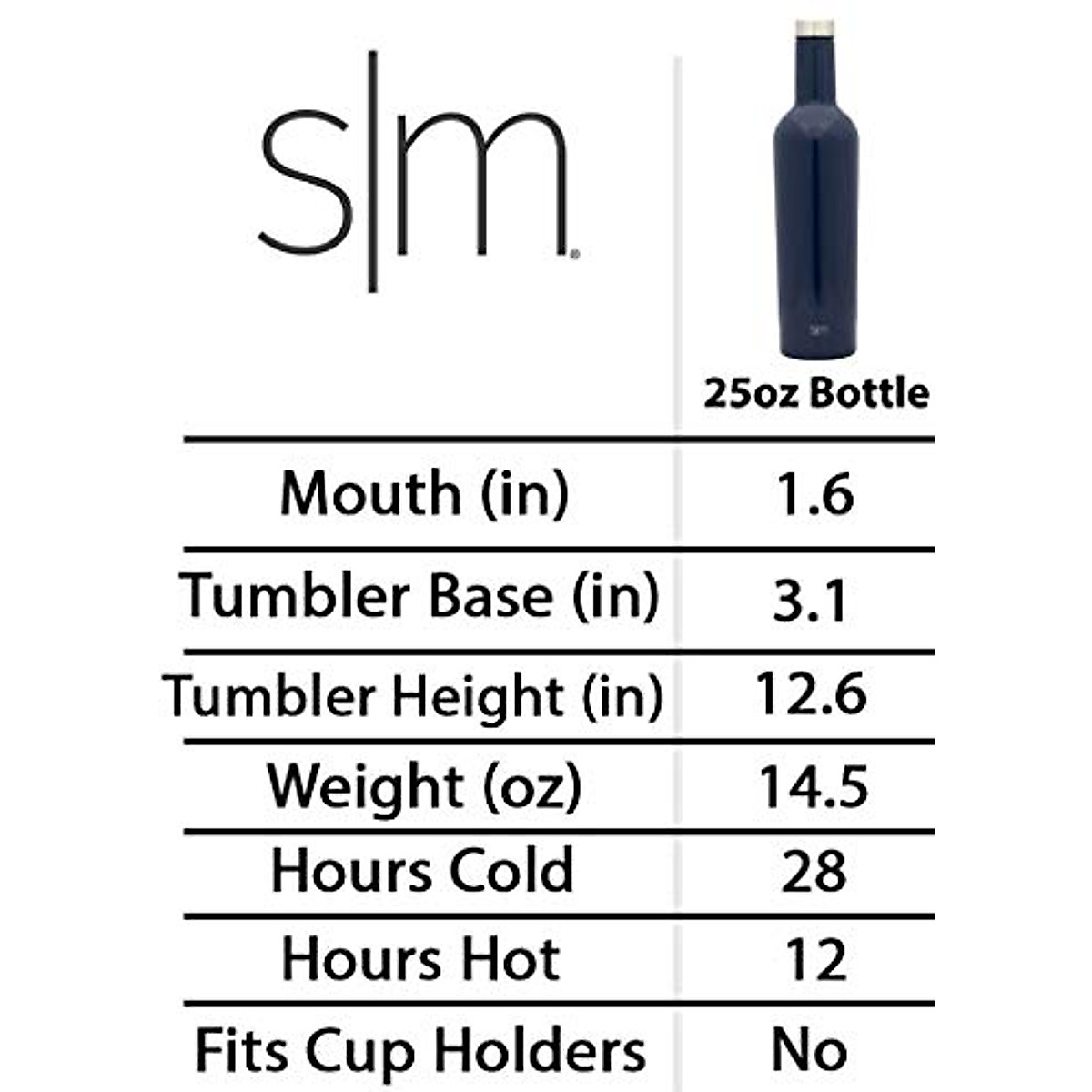 Simple Modern Spirit 25oz Wine Bottle - Double Wall, Vacuum Insulated Wine Bottle with Leak Proof Lid - 18/8 Stainless Steel Shimmer: Rose Quartz (Wine Tumbler)