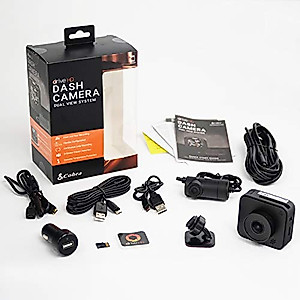 Cobra Dash Camera DASH2216D - 1080p Full HD Front Cam and 720p HD Rear Cam, 16GB MicroSD Included, Loop Recording, G-Sensor Auto Accident Detection, 160 Degree Ultra Wide Angle DVR, 2 Inch Screen