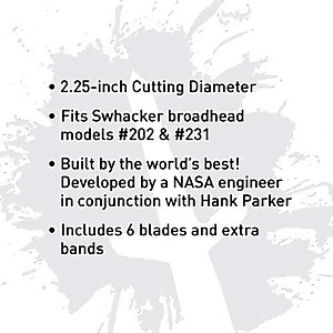 Swhacker Set of 6-125 Grain 2.25 Inch Replacement Blades