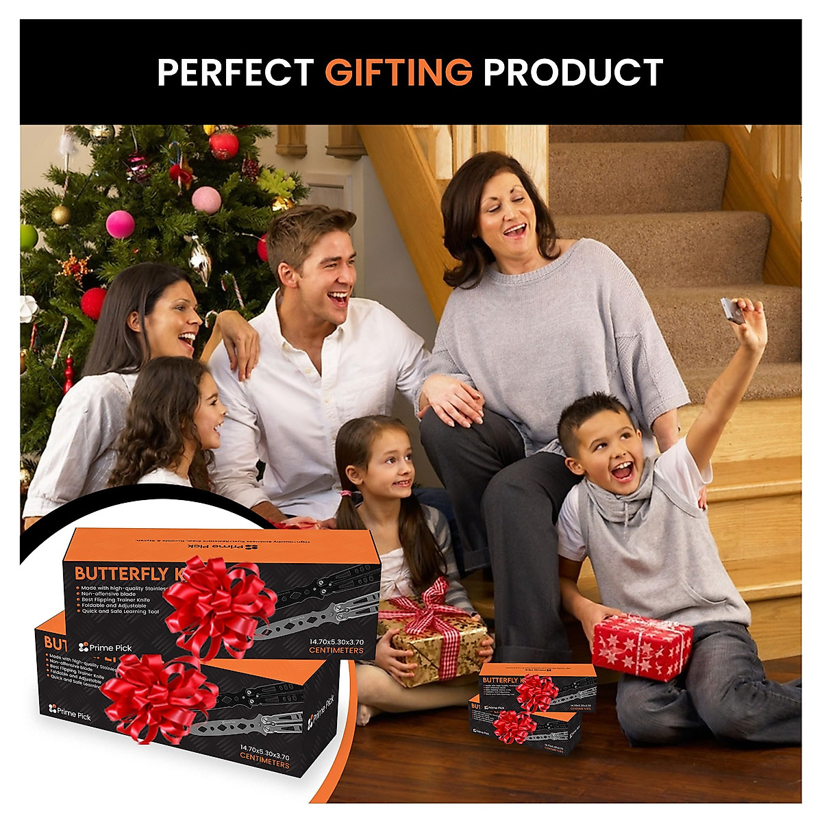 Butterfly Knife, Balisong Trainer Unsharpened Blade, 2 Practice Knives Set with Pouches Fully safe Not Real Blades