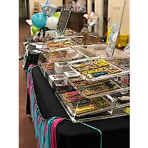 YBSVO 3 Tray Commercial Countertop Bakery Display Case with Rear Doors - 21" x 17 3/4" x 16 1/2"