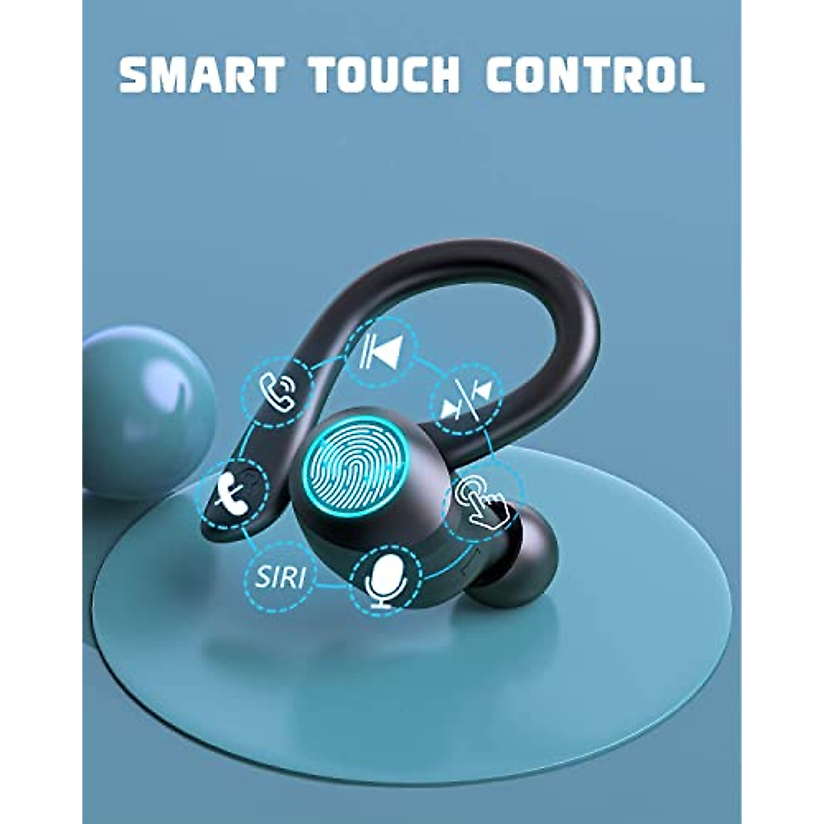 Wireless Earbuds Bluetooth Headphones Sport, Over Ear Wireless Ear buds with Earhooks Bass Sound Built-in Mic Waterproof in Ear Bluetooth Earphones, 2022 ear buds wireless bluetooth eabuds Workout