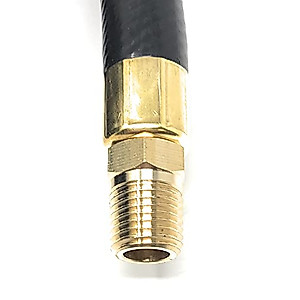 8' LP Propane Gas Hose Pressure Washer Hose Air Hose Assembly 1/4 Male NPT x 1/4 Male NPT [948-838] High or Low Pressure for LP Gas Tanks RV BBQ Grills Heaters Air Compressor