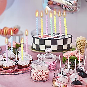 IBLESSU 36-Count Rainbow Spiral Birthday Candles, Long Birthday Candles Colorful Cake Candles Decoration Birthday, Anniversary, Wedding, Party Candles