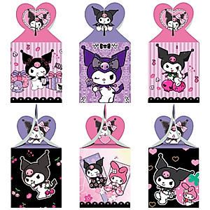 ARHAVI 12pcs Kuromi Party Favor Gift Boxes, My Melody and Kuromi Birthday Party Supplies for Kawaii Party Decorations