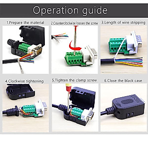 JUXINICE 2Packs DB9 Serial Adapters No Soldering Needed. D-SUB 9-pin RS232 RS485 Adapter to Terminal Connector Signal Module with Bolts Nuts and Screwdriver (1PCS Male+1PCS Female)
