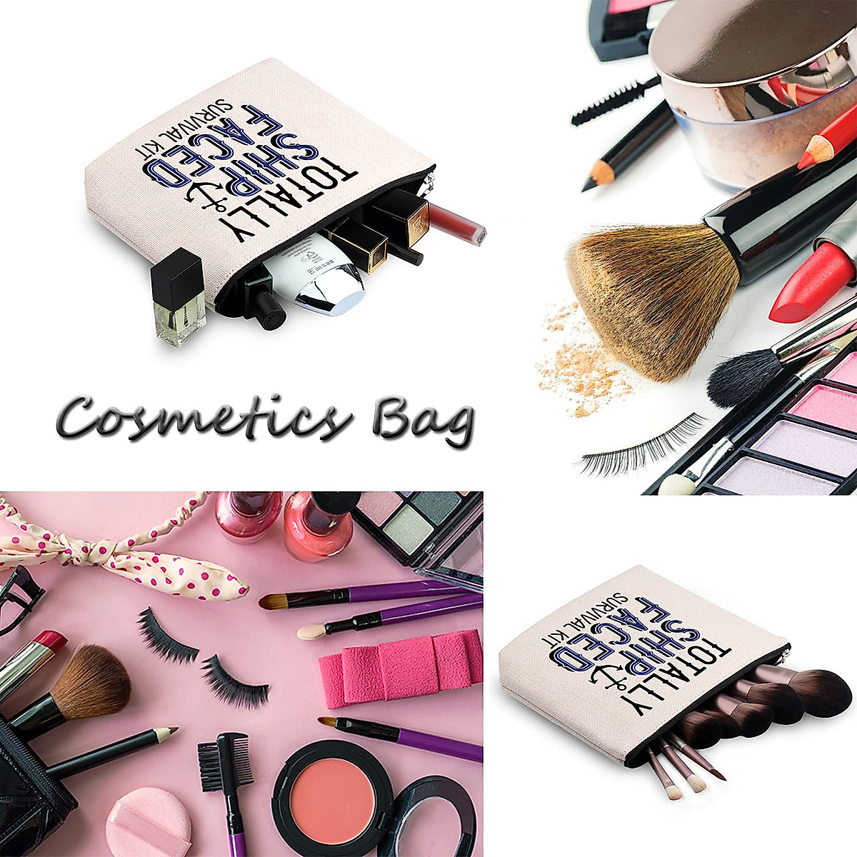 WCGXKO Cruise Trip Gift Cruise Bachelorette Party Favor Totally Ship Faced Zipper Makeup Bags Travel Toiletry Bag Accessories (Totally Ship Faced)