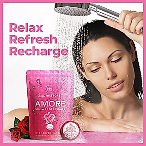 Body Restore Shower Steamers Aromatherapy (15 Packs x 2) - Gifts for Mom, Gifts for Women & Men, Shower Bath Bombs, Citrus Grove, Rose, Essential Oils, Stress Relief