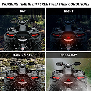 SAUTVS LED Tail Light for Can-Am Outlander 400 500 650 800 08-23, Smoked Black LED Taillight Rear Brake Stop Lamp for Can Am Outlander 400 500 650 800 2008-2023 Accessories (1PCS, Replace #710001203)