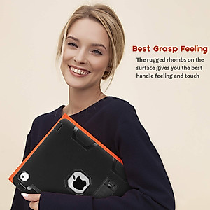 AICase Heavy Duty Rubber Hybrid iPad Case, Shockproof Protective Cover for iPad 2/3/4, Includes Stylus & Screen Protector (Black)