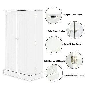 Function Home 41" Kitchen Storage Cabinet, Pantry Cabinet with Doors and Adjustable Shelves for Kitchen, Living Room and Dinning Room in White
