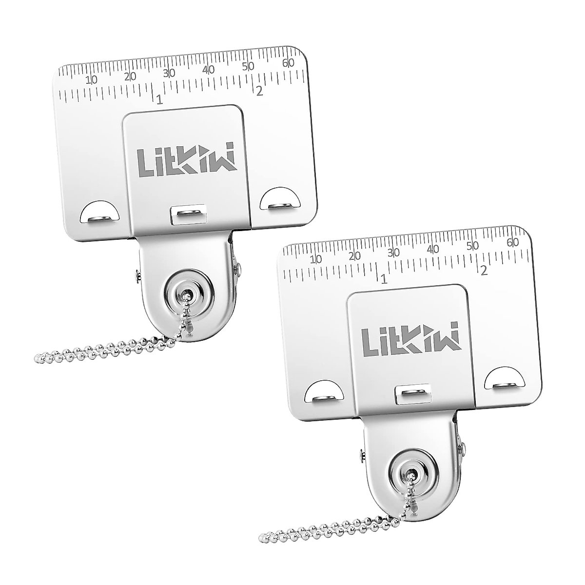 LitKiwi 2PCS Double Scale Measuring Tape Clip,304 Stainless Steel Corner Measuring Tool,Tape Accurately Position Measure Tool,Fixed Point Measurement,Corners Clamp Precision Marking Tool