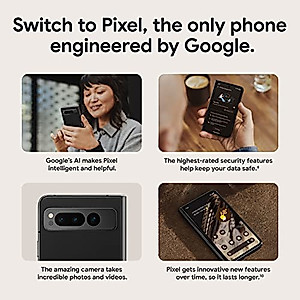 Google Pixel Fold - Unlocked Android 5G Smartphone with Telephoto Lens and Ultrawide Lens - Foldable Display - 24-Hour Battery - Obsidian - 256 GB