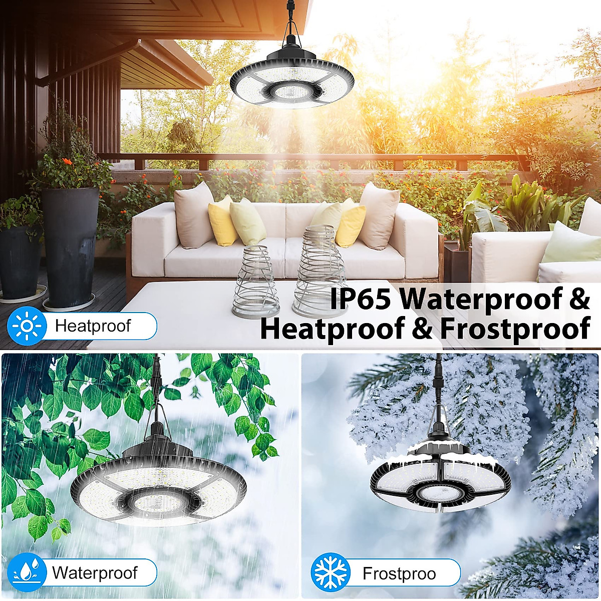 Webcem Solar Shed Light Outdoor Indoor, 136LED 1000LM Solar Pendant Light with Remote Control, IP65 Waterproof, 4+1 Leaves 90°Adjustable Solar Powered Shed Light for Yard Garage Gazebo Porch