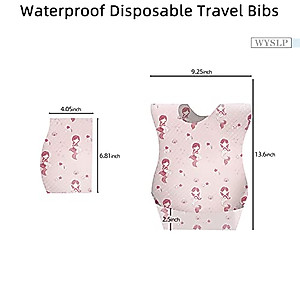 WYSLP Baby Disposable Bibs Travel Feeding Bib Set - Leakproof Liner,Food Catcher Pocket for 6-18 Months Babies Toddlers,25packs