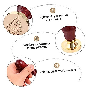 Amosfun Retro Wax 12 Pcs Christmas Wax Seal Antique Postage Wax Seal Stamp Kit Merry Christmas Seal Stamp Stampers Stamps for Christmas Stamps Stamp for Envelopes Invitations Stampers