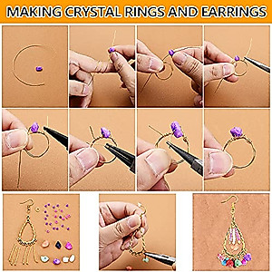 Rired 27 Stone Beads for Jewelry Making Kit, Irregular Natural Gemstones Healing Crystal Loose Rocks Beads with Bracelet Earrings Making Supplies