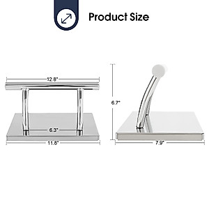 BarberPub Stainless Steel Footrest Barber Chair Foot Rest Parts for Hairdressing Salon Beauty Spa Equipment FOT01 (Silver)