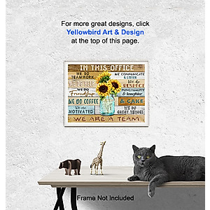 Home Office Wall Art & Decor - Teamwork Wall Art - Encouraging Wall Decor - In This Office We Are A Team Inspirational Saying - Inspiring Positive Quotes Sayings - Motivational poster UNFRAMED 8x10