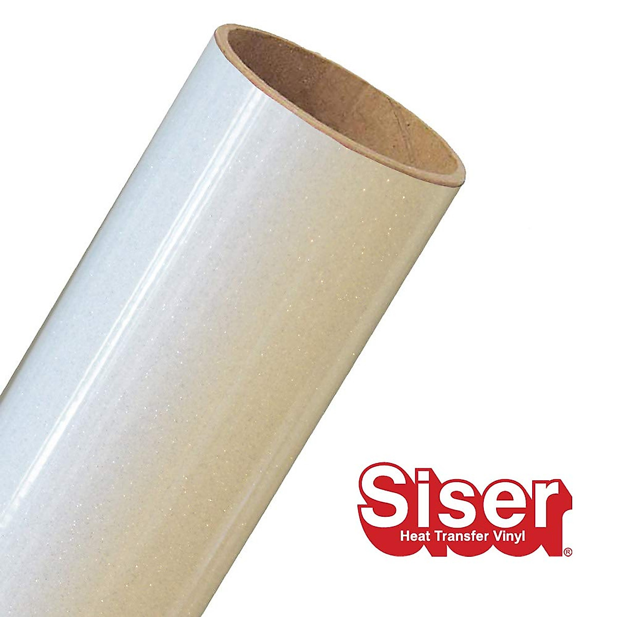 Siser Glitter HTV 11.8"x5ft Roll - Iron on Heat Transfer Vinyl (White)