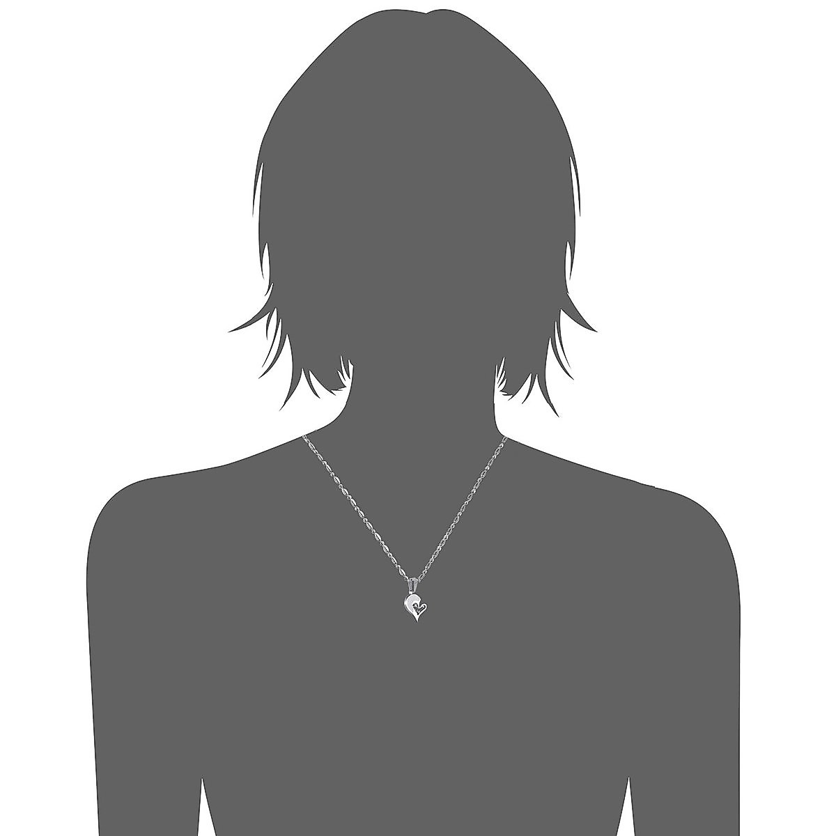 Cupimatch 2-Piece Stainless Steel Couple Necklace Rhinestone I Love You Heart Puzzle Matching Pendant with Chain