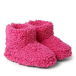 Dearfoams Kids Tate Washable Fuzzy Bootie Slipper, Paradise Pink, US 7-8 Unisex Toddler