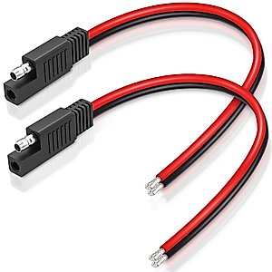 Electop SAE Connector Extension Cable, SAE Quick Connector Disconnect Plug SAE Power Automotive Extension Cable Solar Panel Cable Wire(2 Pack)