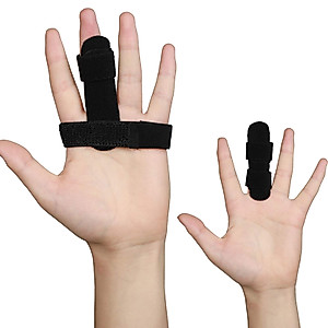 ANGGREK Finger Splint, 7pcs/set Adjustable Trigger Finger Fixation Splint Finger Head Fixation Guard Band Finger Fix Correction Orthosis for Straightening Fingers