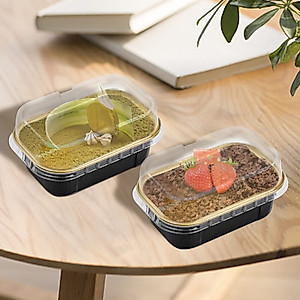 Lyellfe 60 Pack Aluminum Foil Baking Cups, 5 Oz Disposable Ramekins with Lids, Aluminum Foil Muffin Cups, Perfect for Cupcake, Souffle, Individual Cheesecake