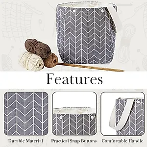 TOGETRUE Yarn Bag, Stylish Knitting Crochet Bag, Yarn Storage Tote Bag Organizer, Crochet Bag for Crocheting Project, Knitting Wrist Bag for Holding Yarn, Skien Balls and Crochet Accessories