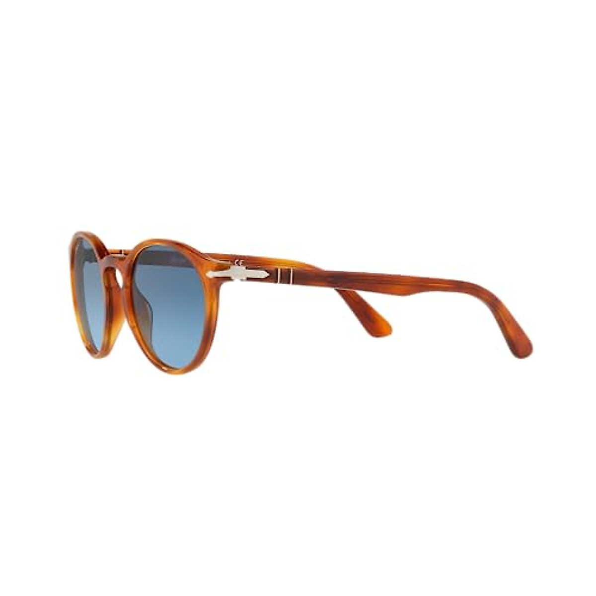 Persol PO3171S Round Sunglasses, Terra Di Siena/Azure Gradient Blue, 49 mm