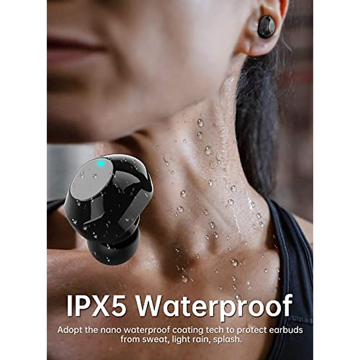 Active Noise Cancelling Wireless Earbuds Picun v5.0 Bluetooth Headphones Touch Control Premium Hifi Stereo in-Ear Wireless Headphones with HD Mic, IPX5 Waterproof, Mono/Twin Mode for Sport Workout Gym