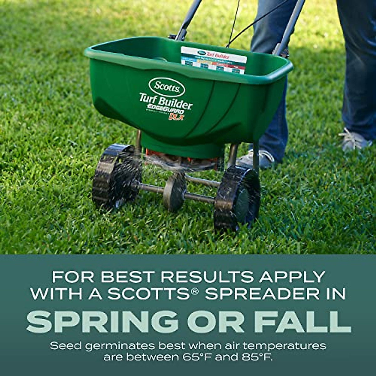 Scotts Turf Builder Grass Seed Dense Shade Mix with Fertilizer and Soil Improver, Grows With Little Sunlight, 2.4 lbs.