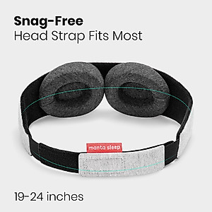 Manta Sleep Mask - 100% Light Blocking Eye Mask, Adjustable Sleeping Mask with Detachable Eye Cups, Ultra Comfortable for Women & Men, Zero Pressure on Lashes, Perfect for Deep Rest/Travel/Shift Work