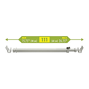 Ideal Security Window Security Bar with Childproof Lock, Adjustable Window Lock AC Units and Inside Security, Horizontal and Vertical Sliding Window Bar, White (15.7-26.75 Inches)