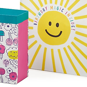 Hallmark Assorted Birthday Gift Bags (8 Bags: 3 Small 6", 3 Medium 9", 2 Large 13") Smiling Sun, Balloons, Cute Flowers and Plants